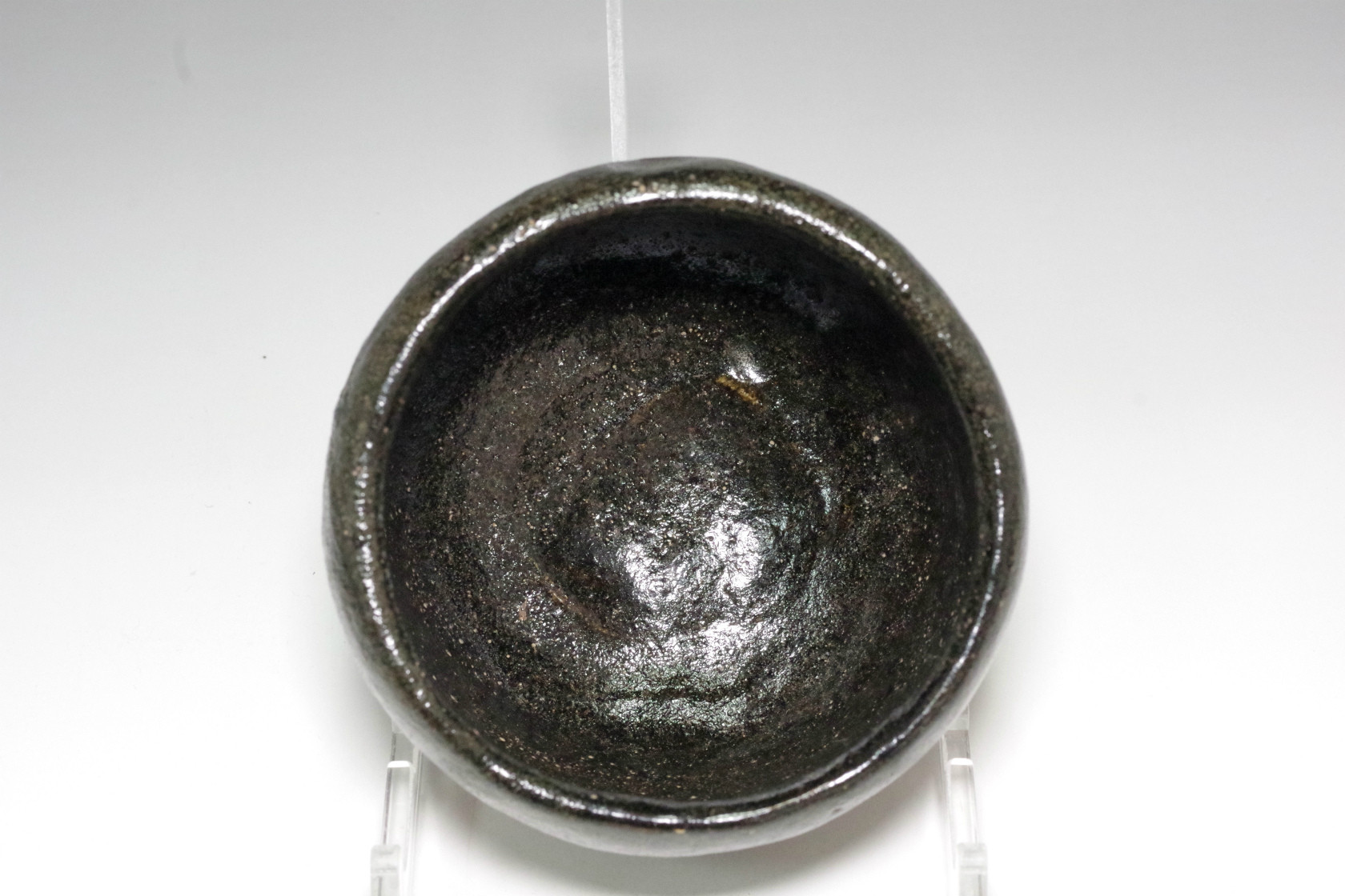 Raku 9th Ryonyu (1756-1834) Antique KURO-RAKU pottery teabowl #5202 ...