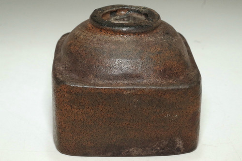 Raku 1st Chojiro (?-1589) Square kuro-raku bowl #3821 - Antique shop ...