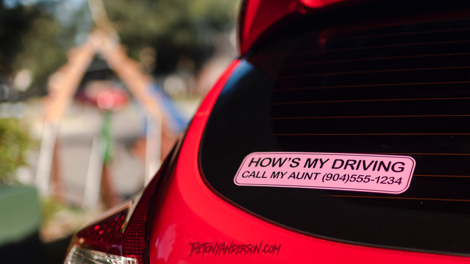 "How's My Driving? Call My.." Decal | TheTonyAnderson.com