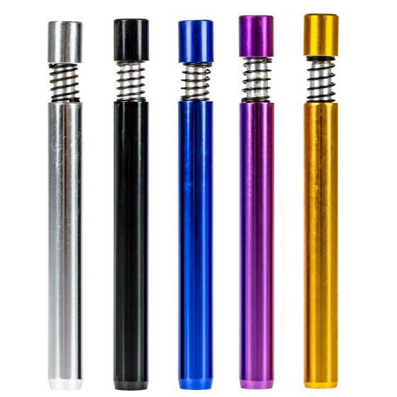 Spring-Loaded Metal One-Hitter Bat | 3 Inch - HookahTown.com