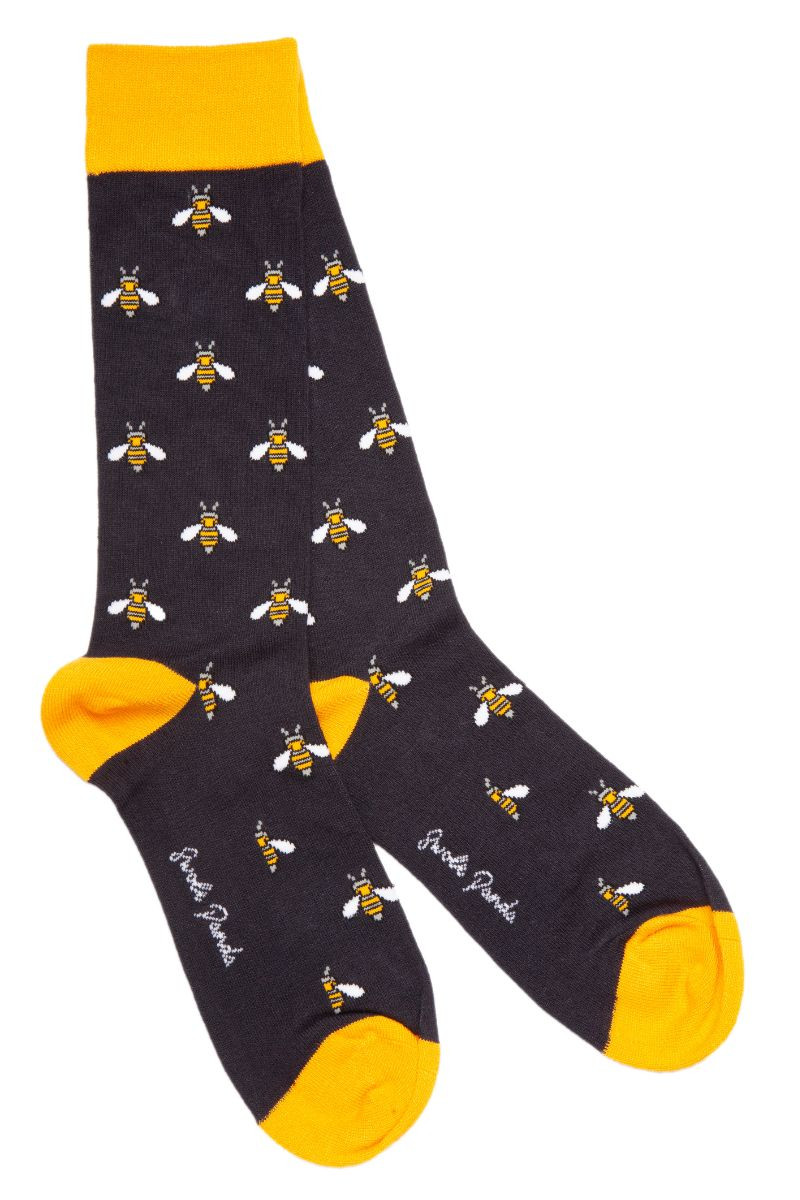 Navy Bumblebee Bamboo Sock