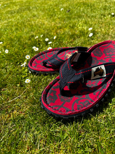 Red and Blue Rose Gumbies - Flip Flops