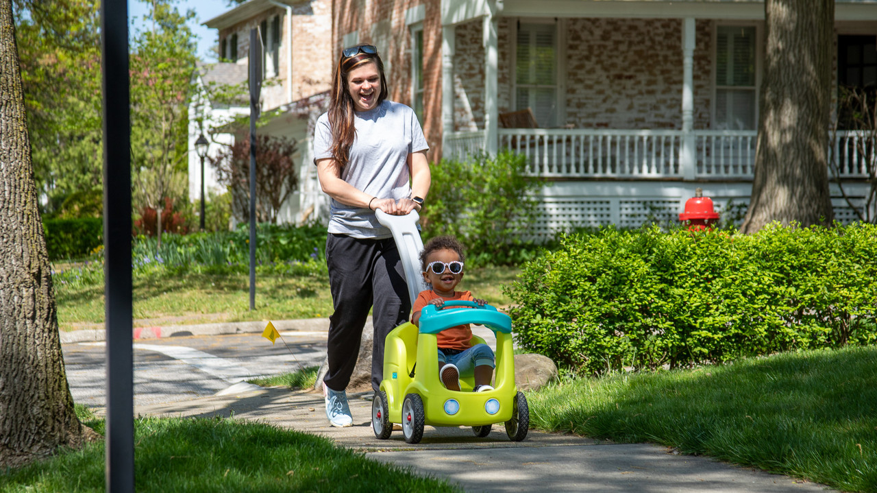 Simplay3 Roll and Stroll Quiet Ride-On Toddler Toy Push Car, with ...