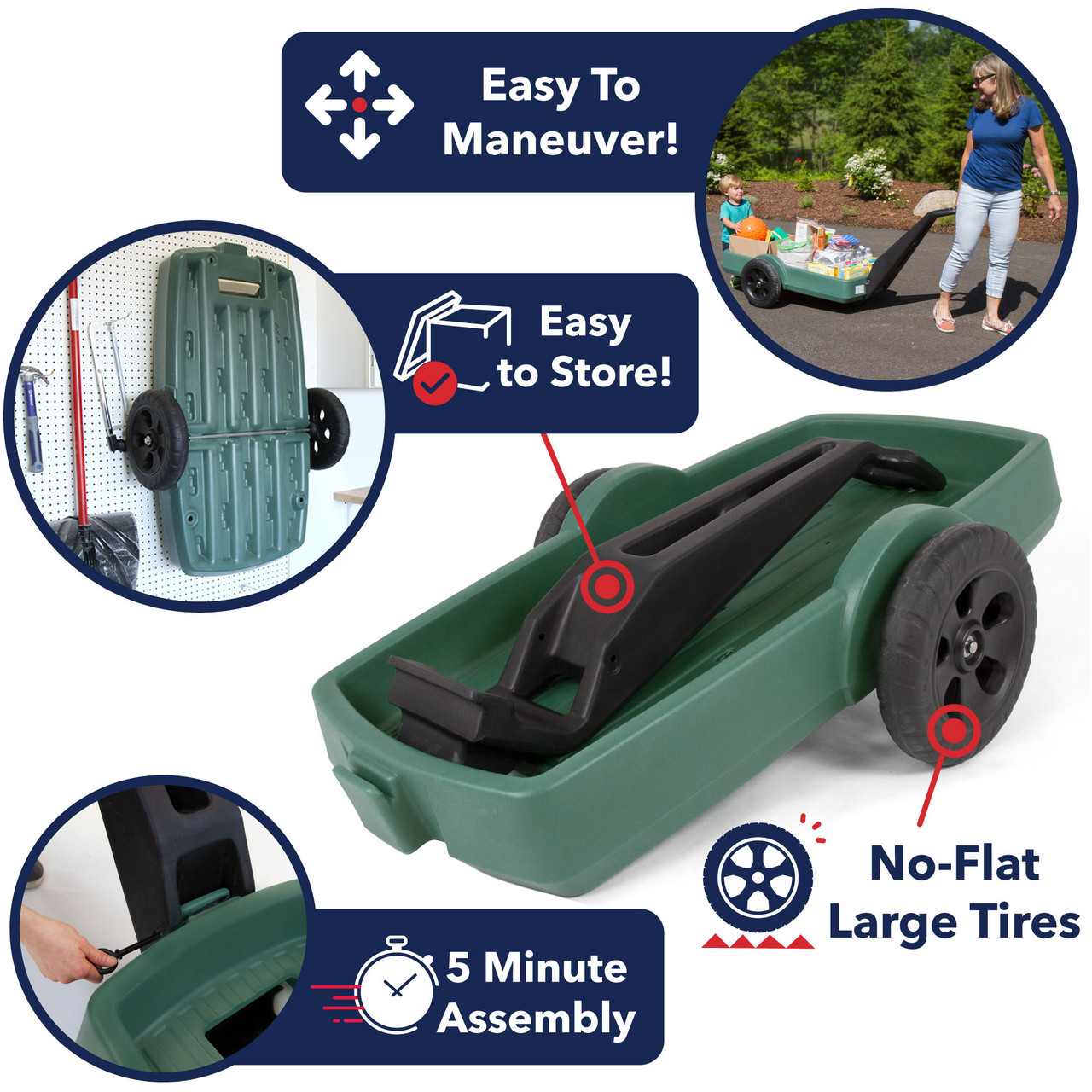 Heavy Duty Flat Bed Cart | Easy Haul - Over 200 lb capacity