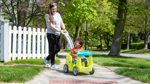 Simplay3 Roll and Stroll Quiet Ride-On Toddler Toy Push Car, with ...