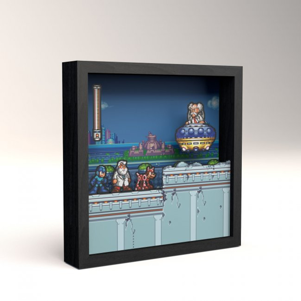 Mega Man 7 "Dr. Wily" Shadowbox Art - Pixel Frames - Stone Age Gamer