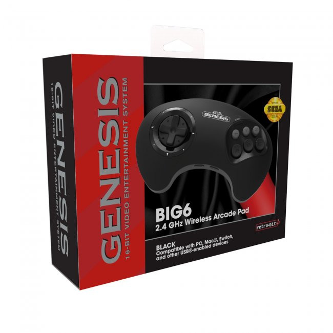 BIG6 Wireless 2.4 GHz 6 button Controller for Sega Genesis - Officially ...