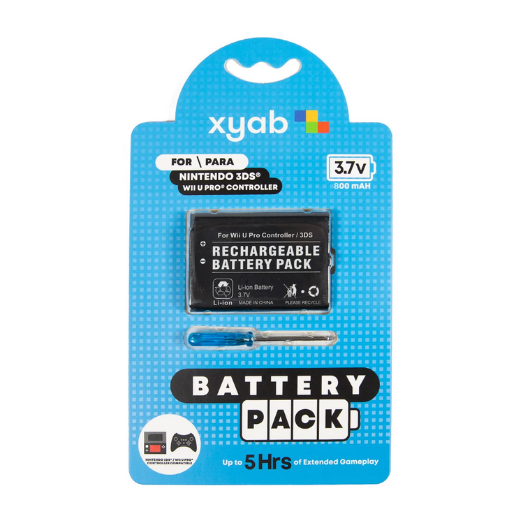 Rechargeable Battery Pack for Nintendo 2DS / 3DS / Wii U Pro Controller ...