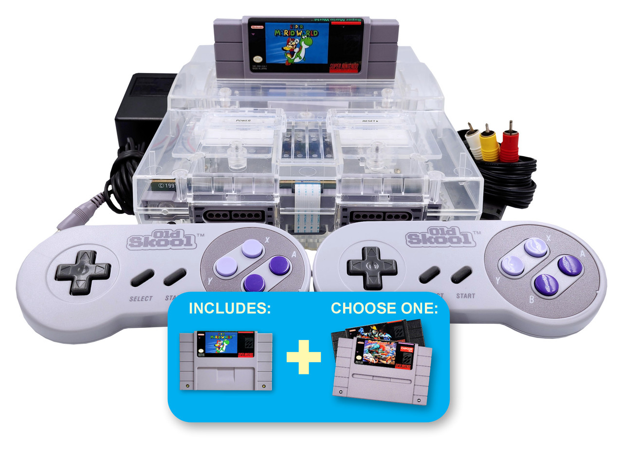 Super Nintendo Console Bundle with New Shell & Games - Stone Age Gamer