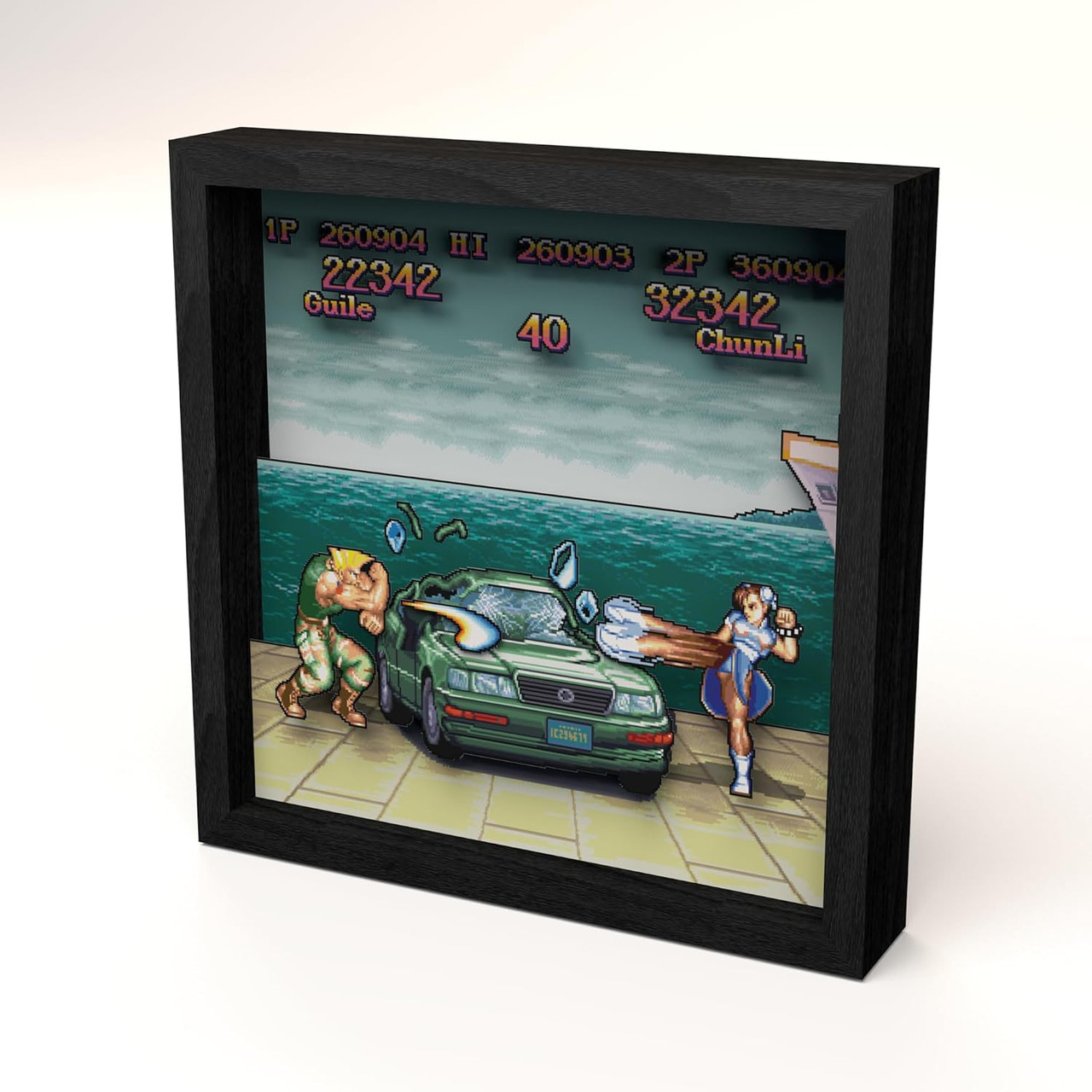 Street Fighter II "Car Scene" Shadowbox Art - Pixel Frames - Stone Age ...