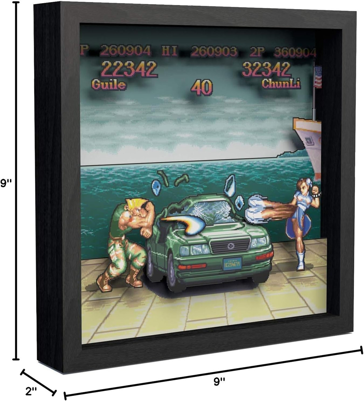 Street Fighter II "Car Scene" Shadowbox Art - Pixel Frames - Stone Age ...