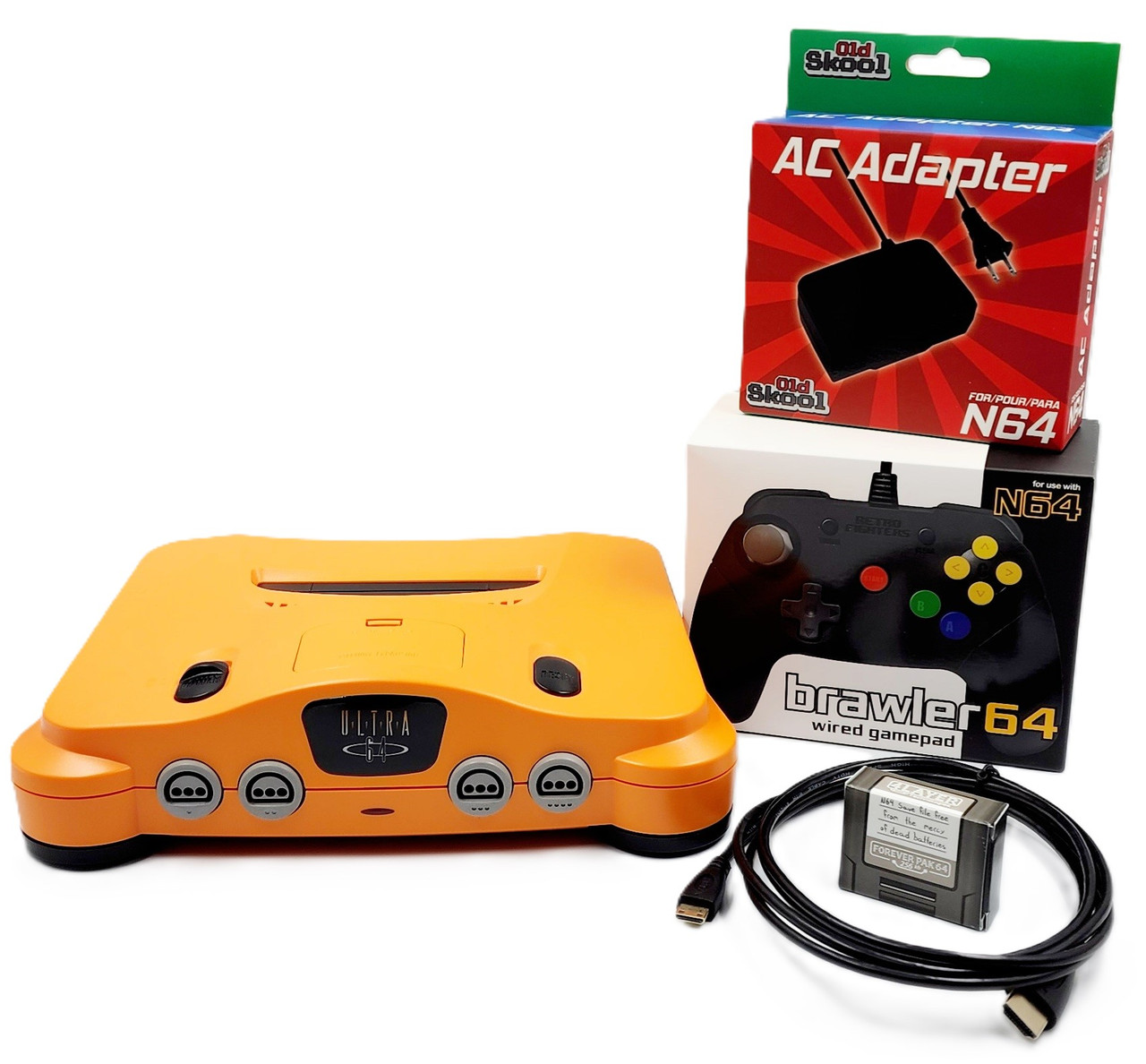 Retro Gem Shiny HD Upgraded Nintendo 64 Console Bundle in New Spice ...