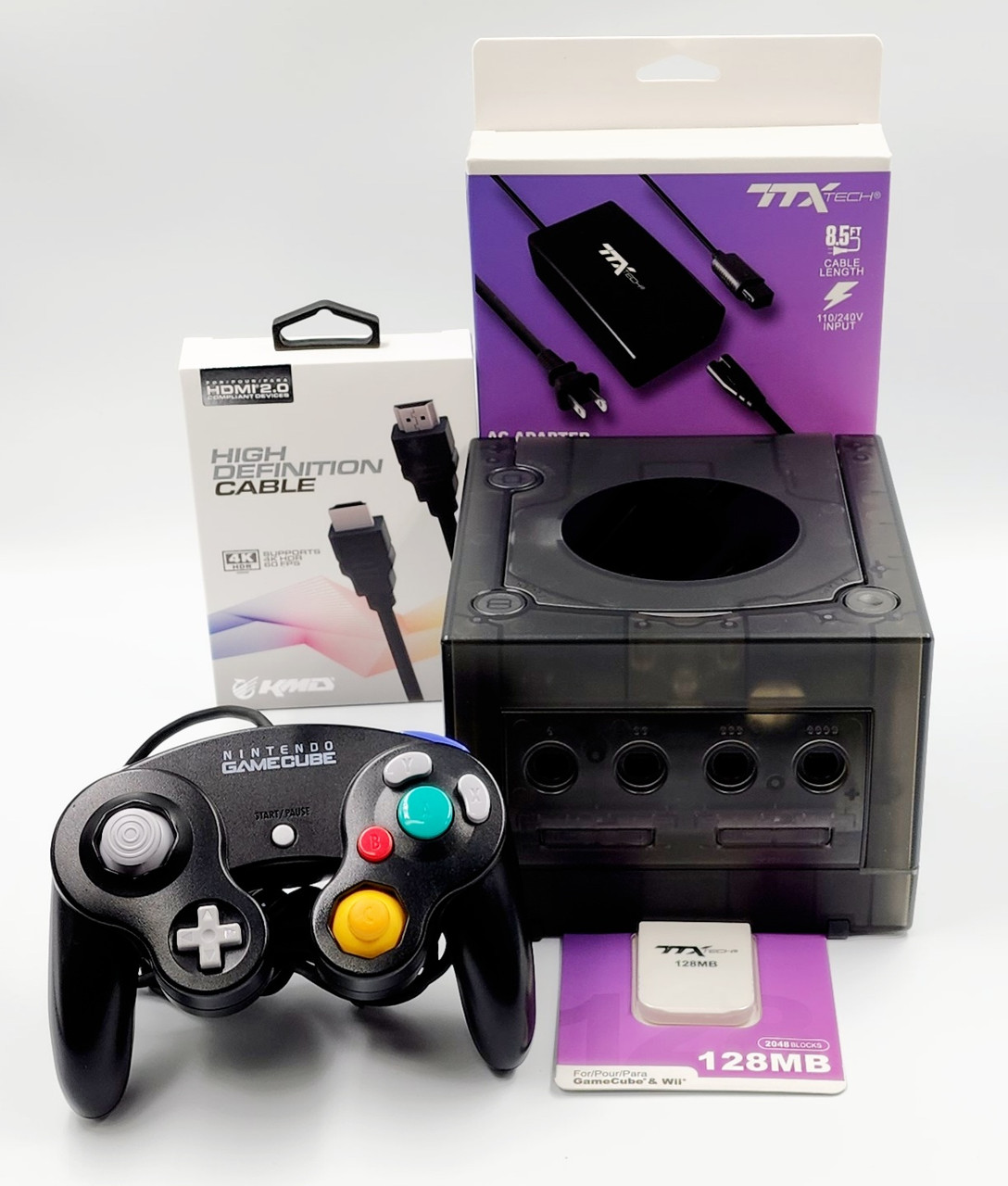 GameCube w/ New Smoke Shell HD Compatible Console Bundle - Stone Age Gamer