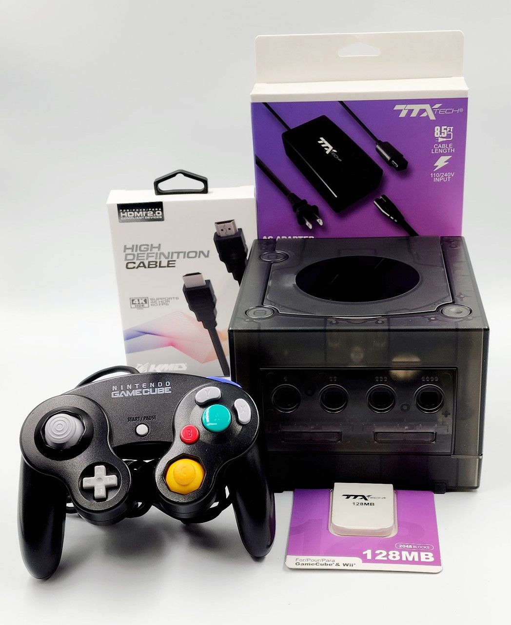 GameCube w/ New Smoke Shell HD Compatible Console Bundle - Stone Age Gamer