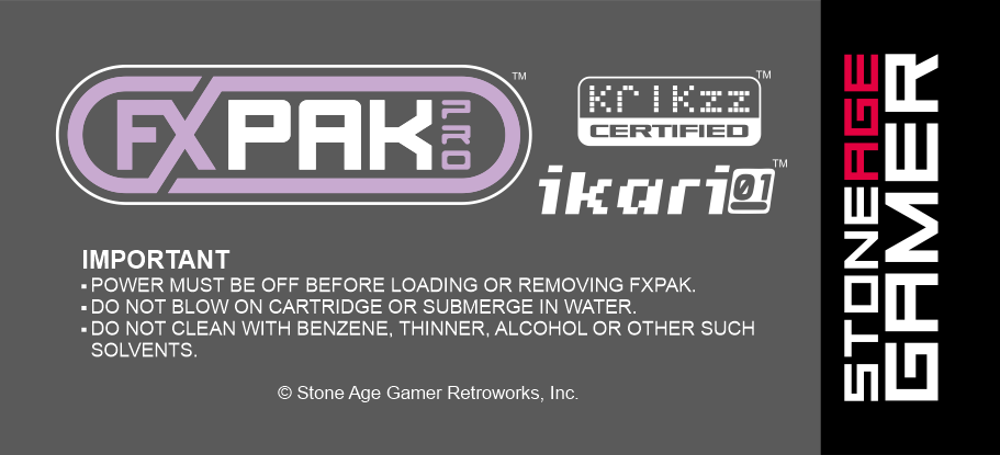 FXPak Pro SFC Style Label (Gray - for Universal Shell) - Stone Age Gamer