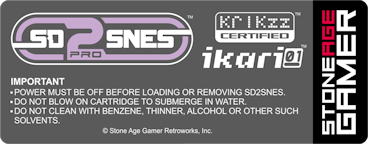SD2SNES Pro Back Label (North American) - Stone Age Gamer
