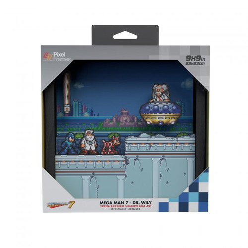Mega Man 7 "Dr. Wily" Shadowbox Art - Pixel Frames - Stone Age Gamer