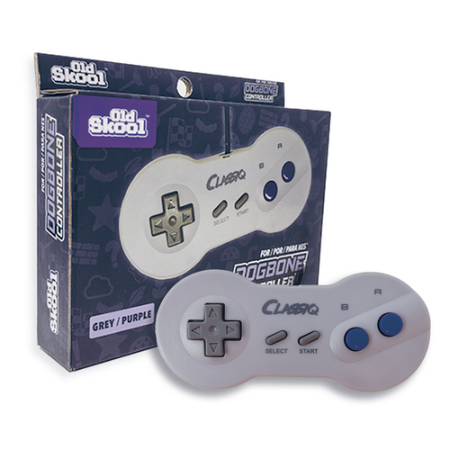 "Dogbone" Controller (Grey/Purple) for NES - Stone Age Gamer