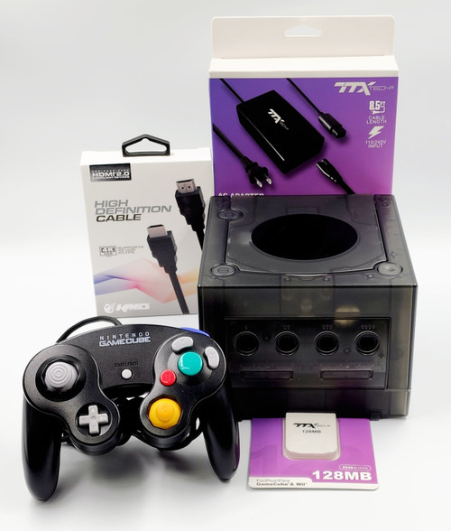 GameCube w/ New Smoke Shell HD Compatible Console Bundle - Stone Age Gamer