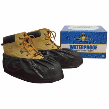 ShuBee Waterproof Shoe Covers, 40 Pair, BLACK, Dispenser Box