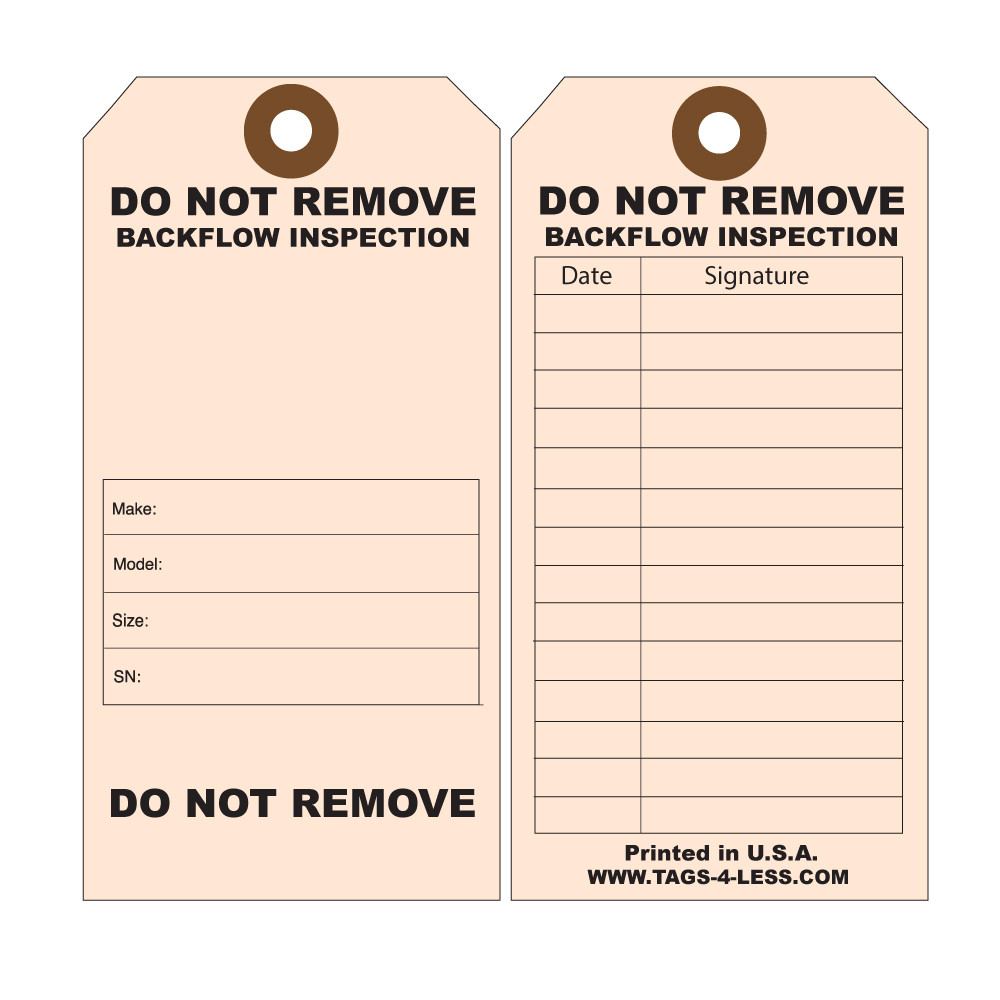 backflow preventer inspection tags outdoor durable form 2