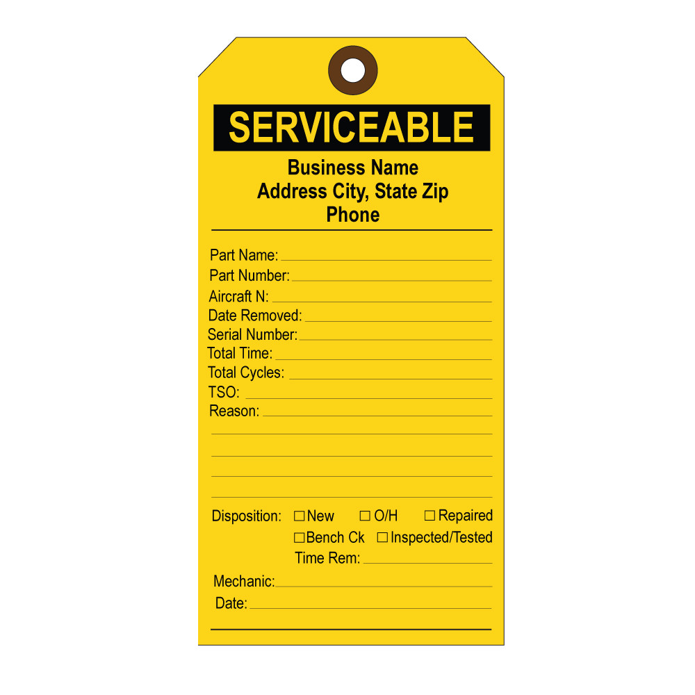 FAA Serviceable Inspection Tag
