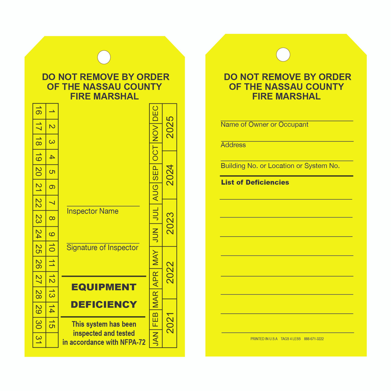 Nassau County Yellow Equipment Deficiency Inspection Maintenance ...