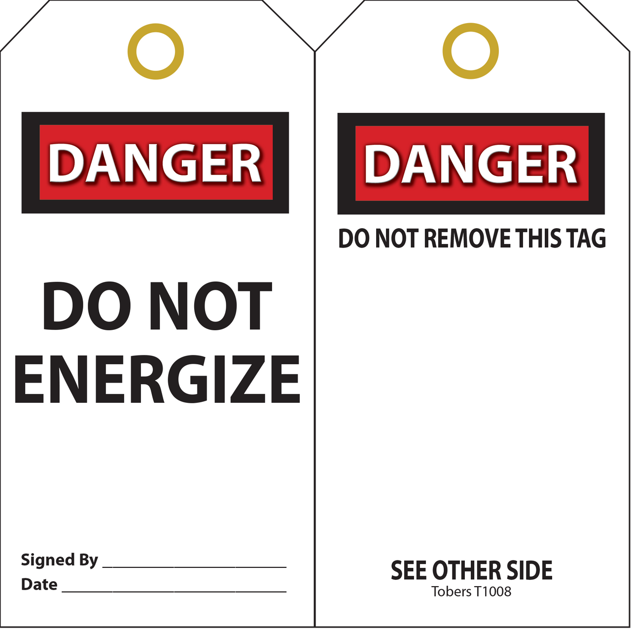 Energize lockout tag