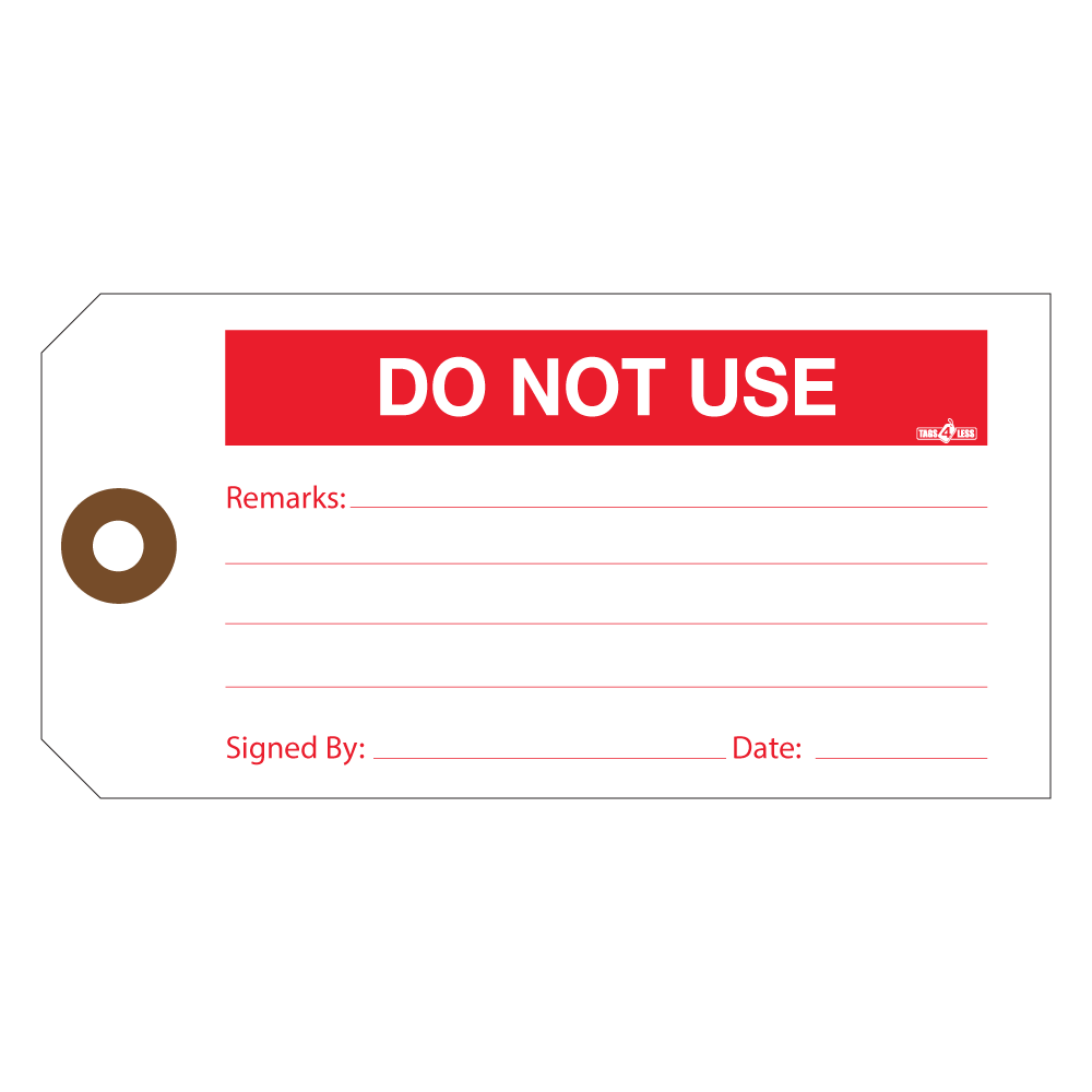 Do Not Use Production Inventory Tags (100 tags per pack)