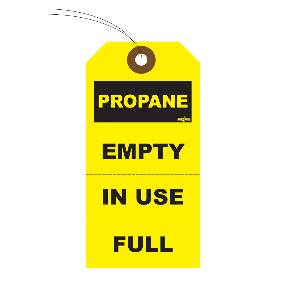 propane full use empty cylinder tag