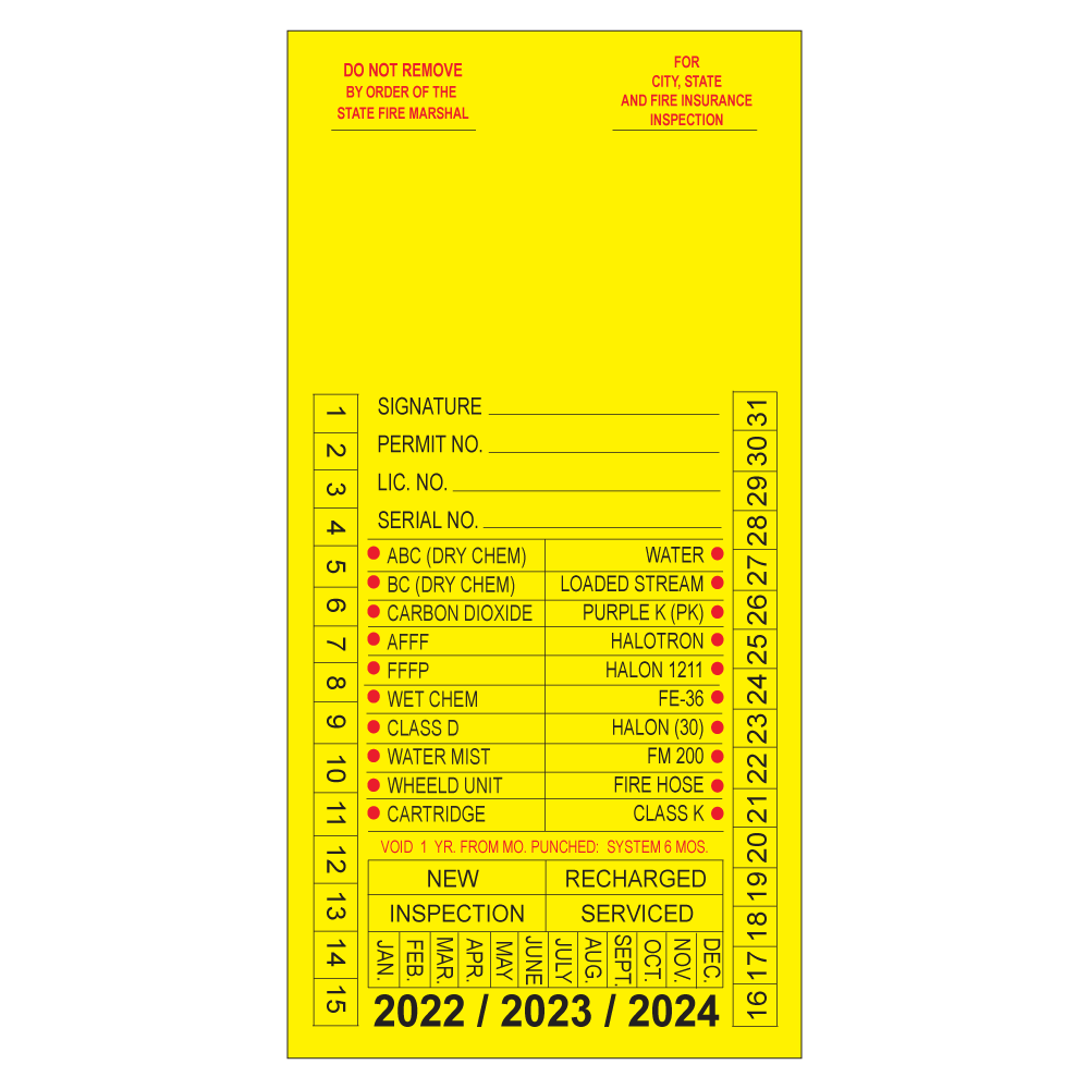 custom Georgia fire extinguisher label sticker inspection tags