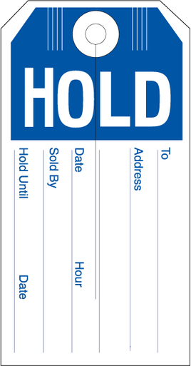 hold tag blue tags