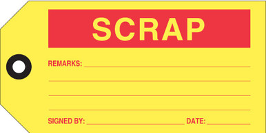 scrap production cardboard tags