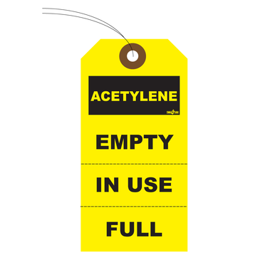 acetylene cylinder tag label