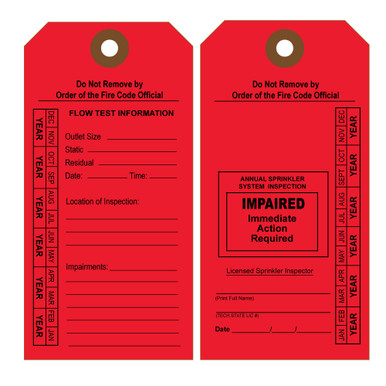 Oklahoma impaired Fire Inspection Tags