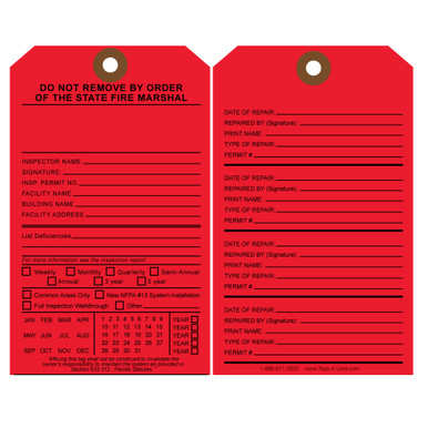 Florida red plastic impairment sprinkler tags