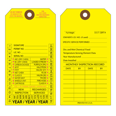 Custom Georgia State Printed Fire Extinguisher Tags