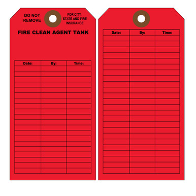 Fire Clean Agent Tank Inspection Tag