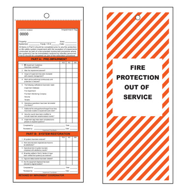New York Red Impairment Sprinkler Inspection tags