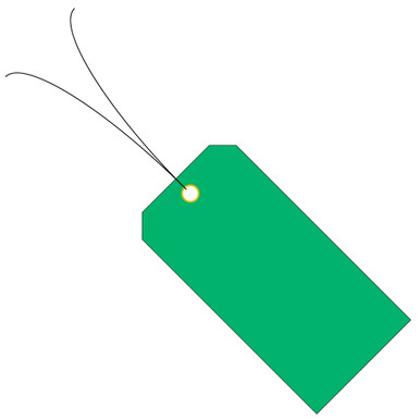 2" x 4" Green Waterproof 15mil Plastic Tags (Wired) (50 per order)