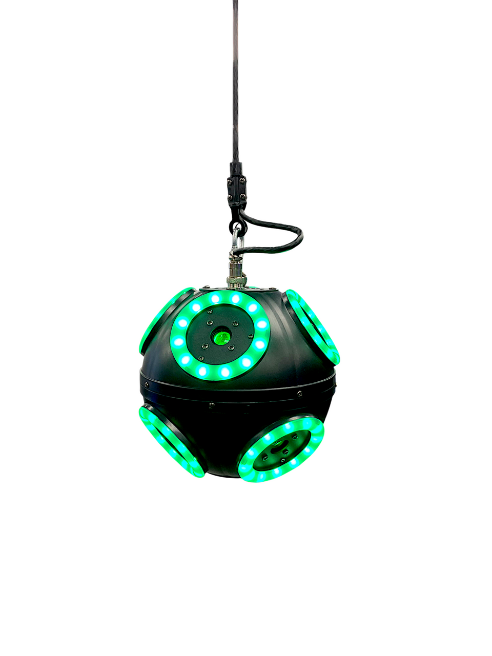 AUVI Kinetic Laser Ball with RGB LED Rings DMX and Winch Lifting System
