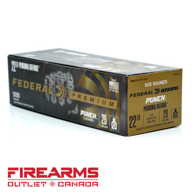 Federal Personal Defense Punch Rimfire - .22LR, 29gr, NPFN, Brick of ...
