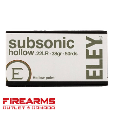 ELEY Subsonic - .22LR, 38gr, HP, Box of 50 [E.SUBSONIC]