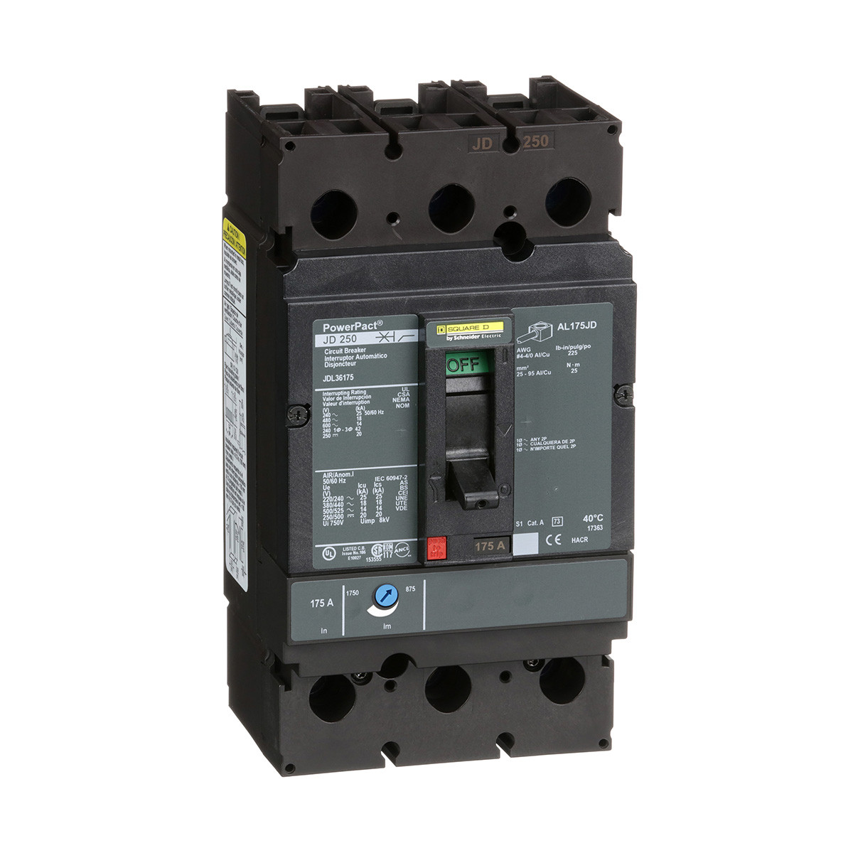 Interruptor Termomagnético Powerpact 3 P 175 A 18 Ka SCHNEIDER ELECTRIC ...