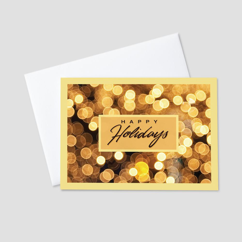 Company Happy Holidays Foil Printed Greeting Cards | CEO Cards