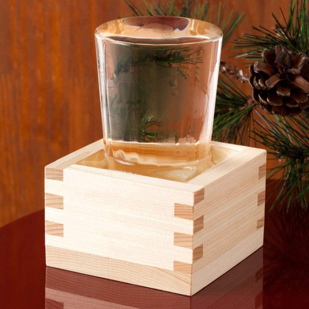 Wooden Masu Sake Cups Japanese Hinoki Wood Cypress Saki Cup Box Made in ...