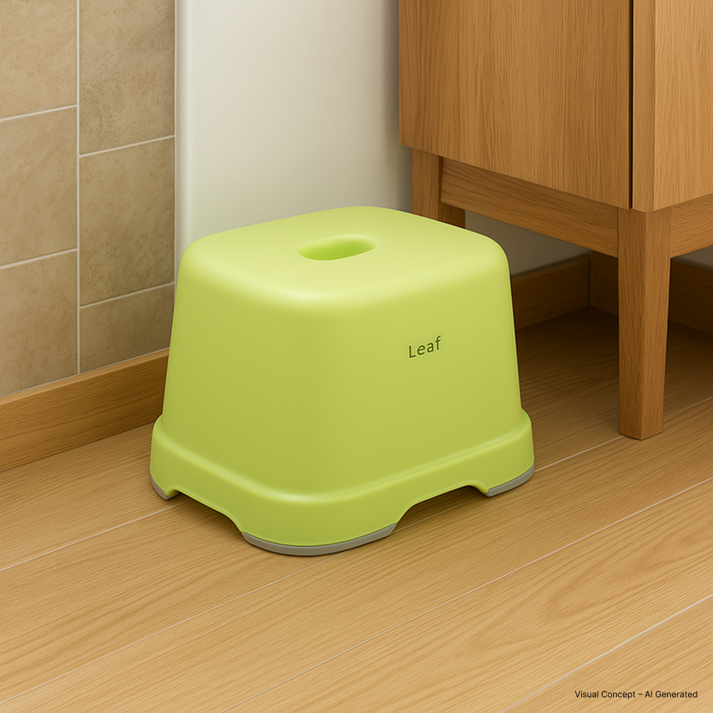 Inomata Japanese Bath Stool – Leaf Series, Green, Made in Japan