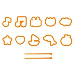 Japanese Bento Deco Ham Cheese Cutter Set, 10 Shapes - Japan Bargain Inc