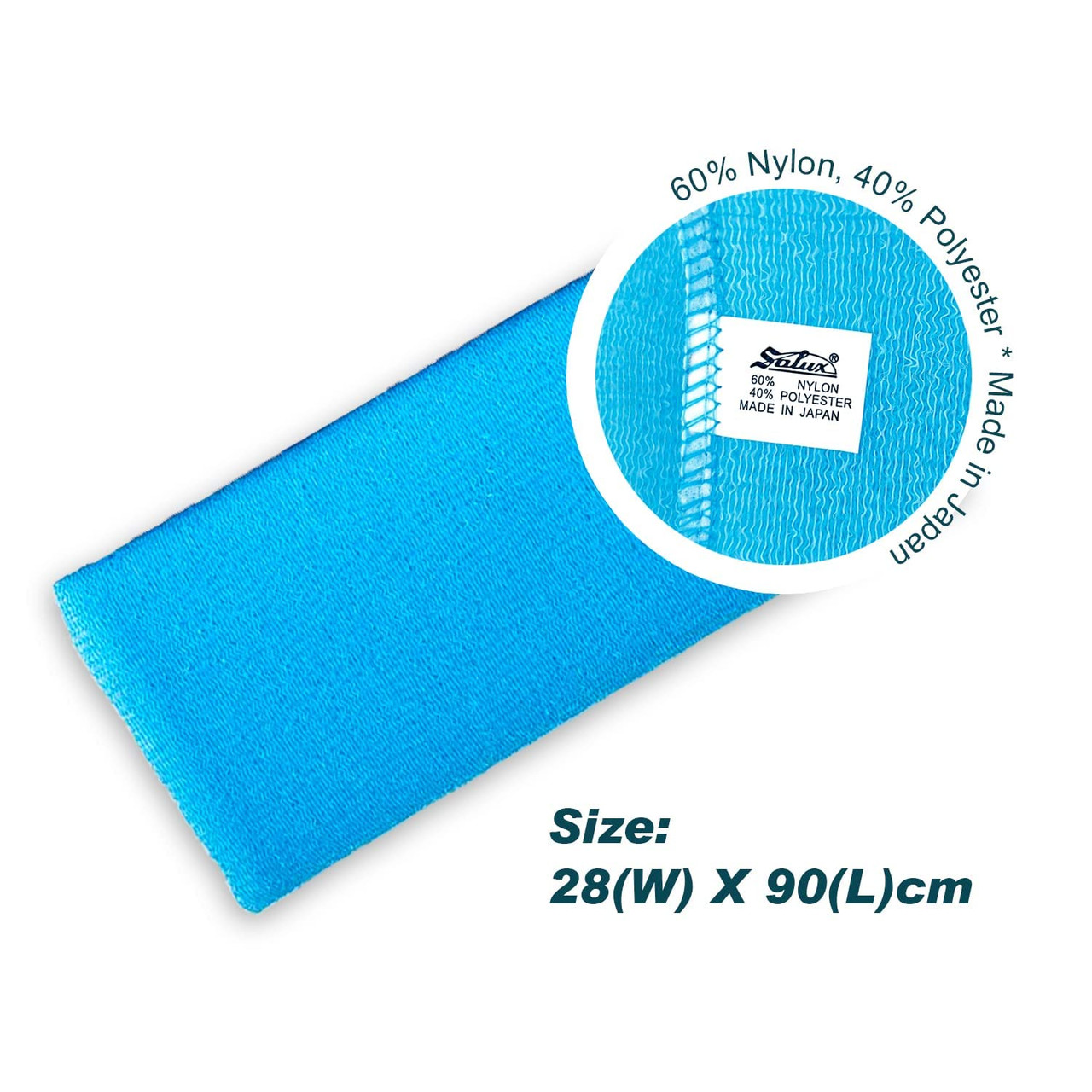 Salux Blue Nylon Japanese Exfoliating Bath Wash Cloth – 3 Pack Body ...