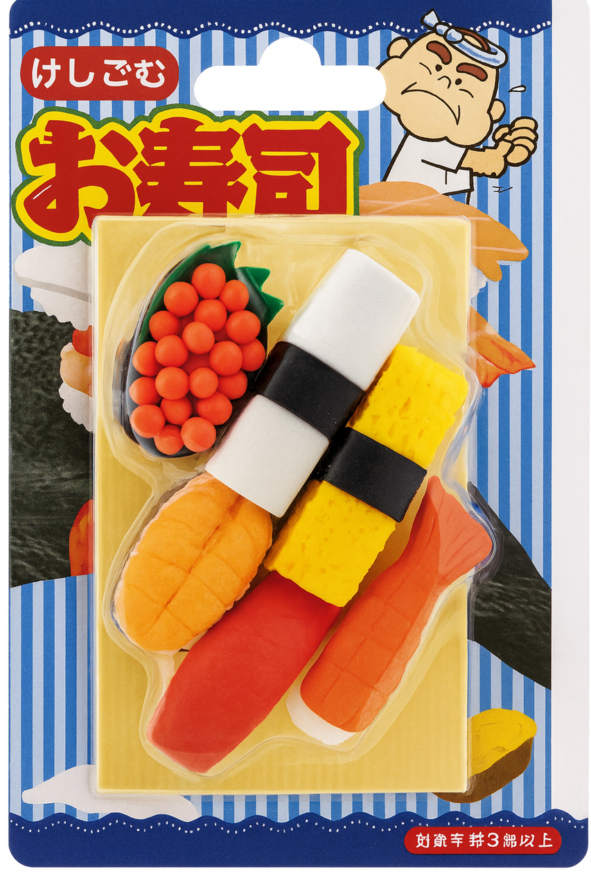 Iwako Japanese Puzzle Eraser Set – Sushi Assortment, 6 Pieces, Made in ...